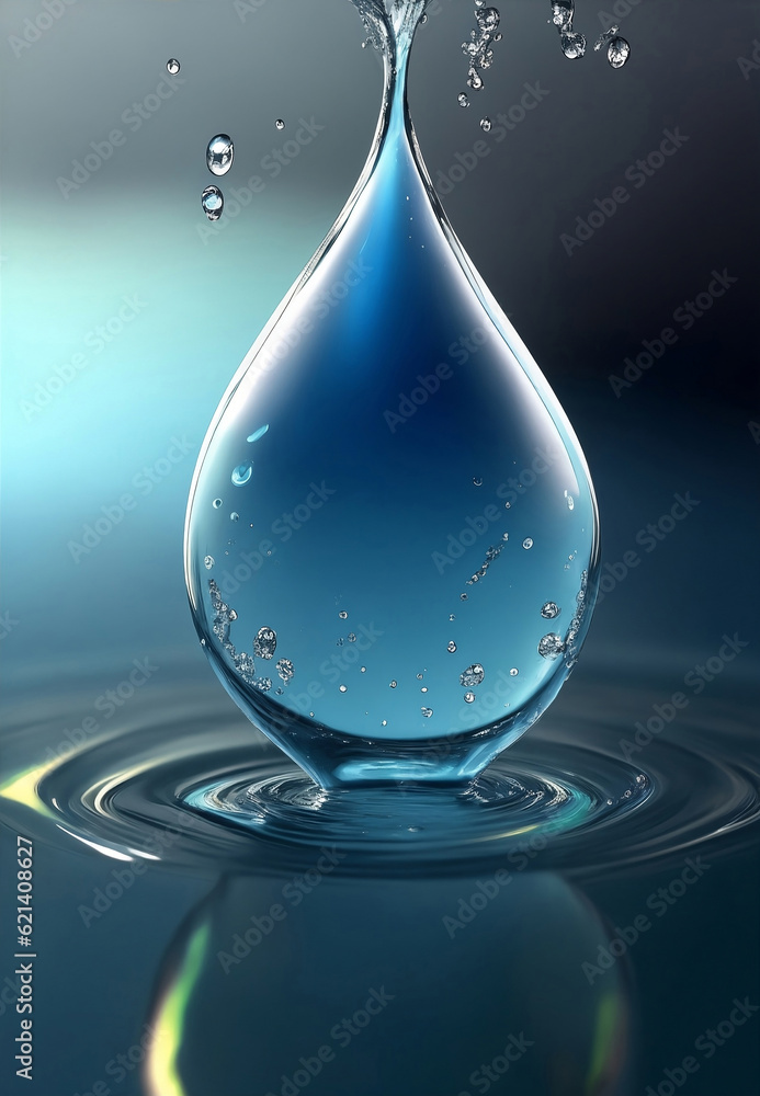 Pure water drop background, Generative AI Illustration. Stock ...