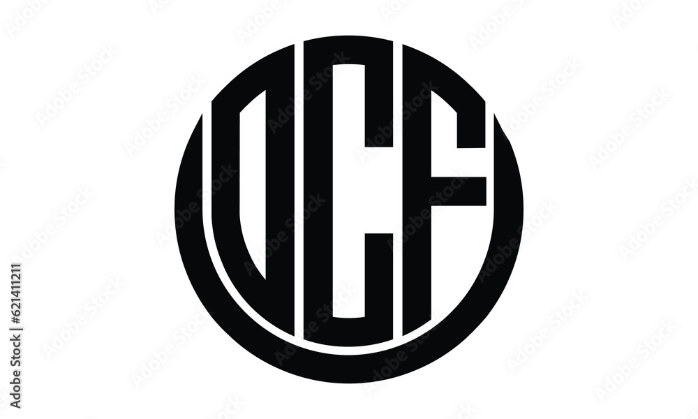 OCF shield in circle logo design vector template. lettermrk, wordmark ...