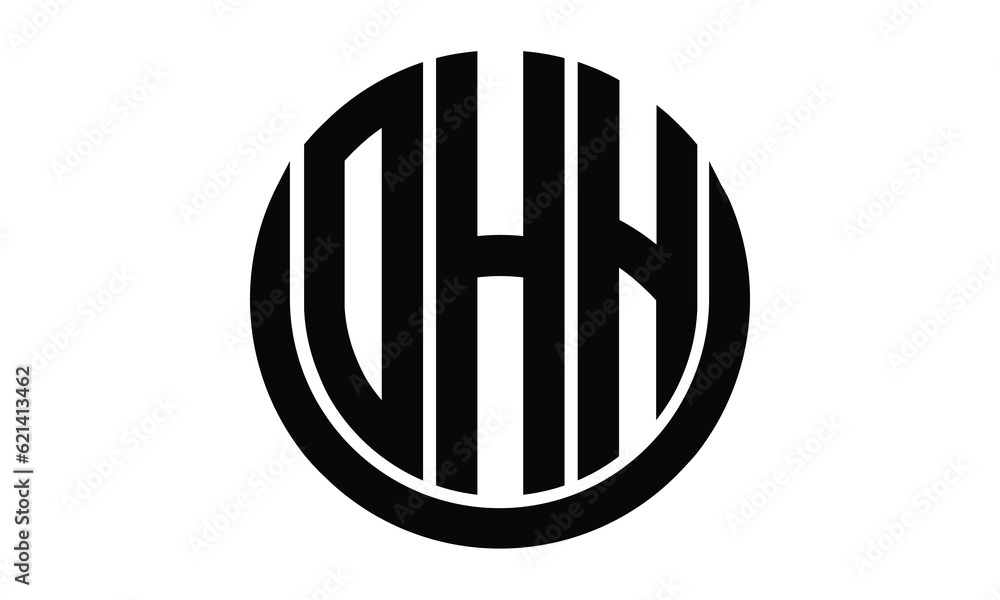 OHH shield in circle logo design vector template. lettermrk, wordmark ...