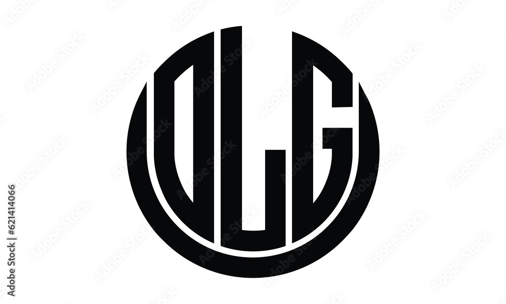 OLG shield in circle logo design vector template. lettermrk, wordmark ...