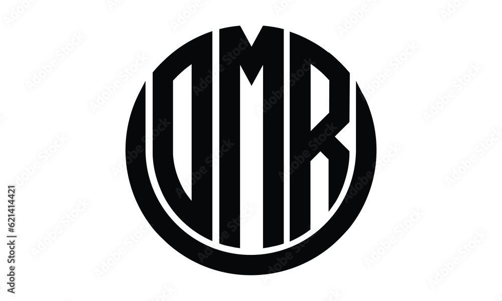 OMR shield in circle logo design vector template. lettermrk, wordmark ...