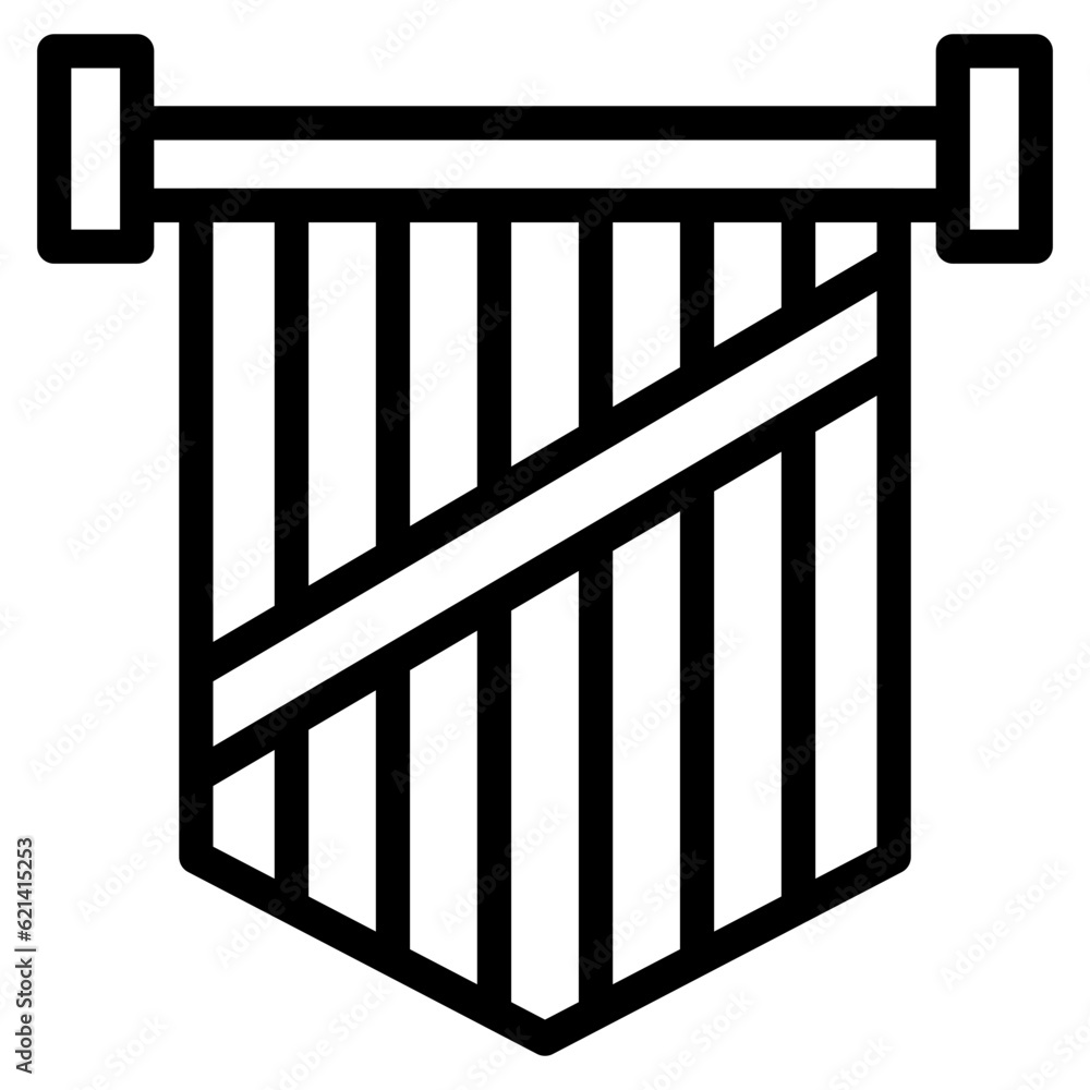 Vetor de Flag line icon set. Checkered flags, location marker, waving pennant, bookmark, pin ...