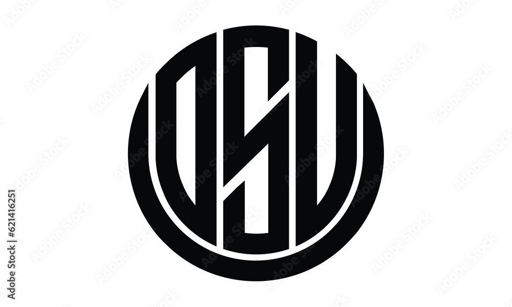 OSU shield in circle logo design vector template. lettermrk, wordmark ...