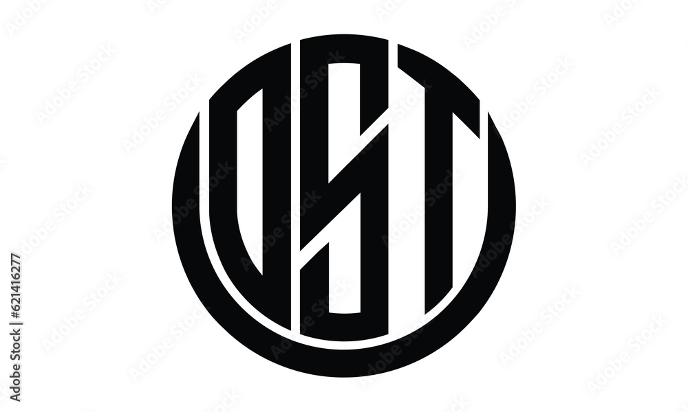OST shield in circle logo design vector template. lettermrk, wordmark ...