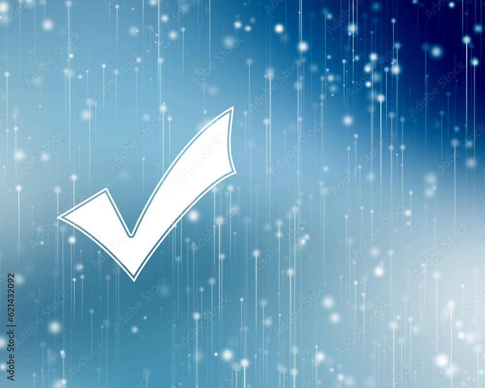 Check mark symbol in digital background, Technology abstract background ...