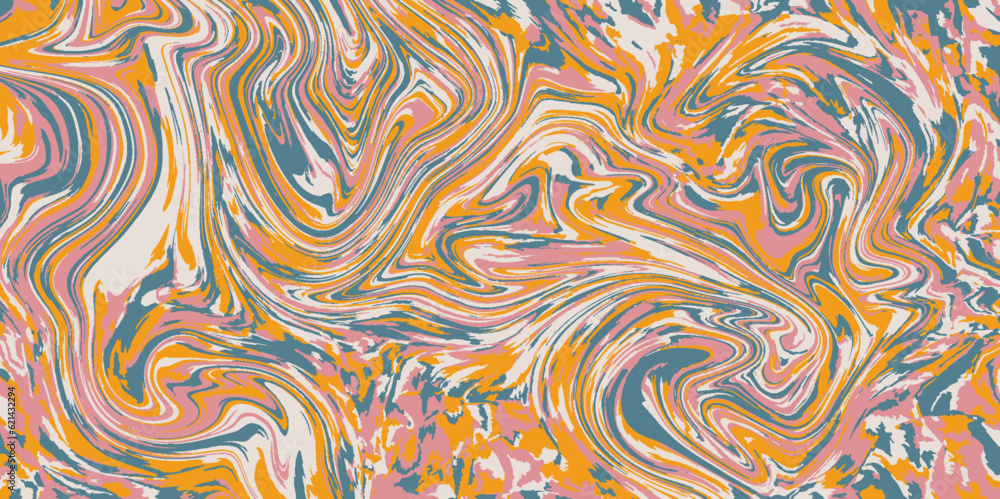 Abstract image of various colors of acrylic paint mixed together using ...