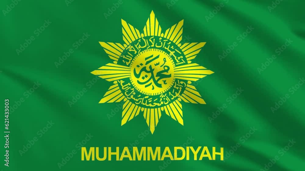 Flag of the Indonesian Muslim Community, Muhammadiyah Waving Animation ...