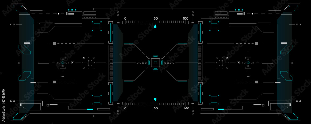 HUD UI Futuristic Screen Monitoring Virtual System Analysis Infographic ...