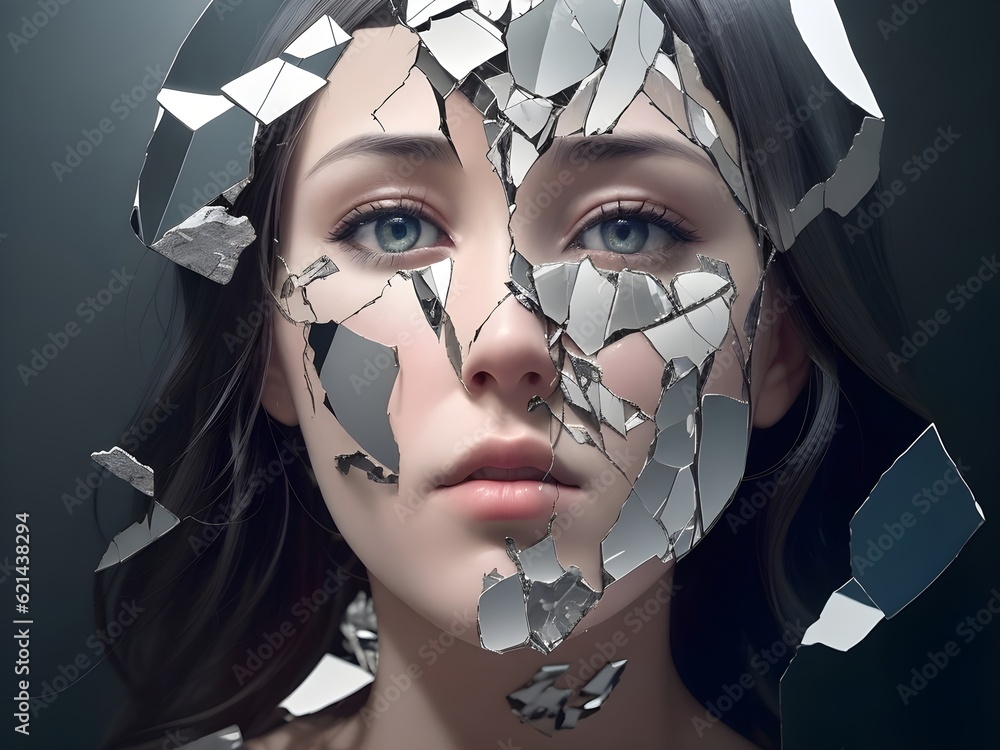 Captivating artwork capturing the hidden pain of a girl, available on ...