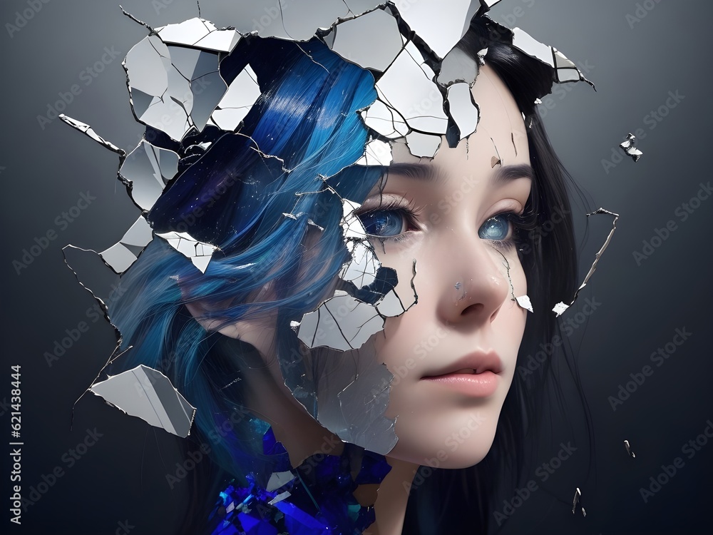 Captivating artwork capturing the hidden pain of a girl, available on ...