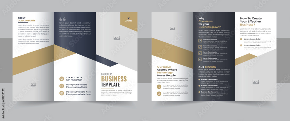 Tri-Fold Brochure Layout, business trifold brochure Stock Vector ...