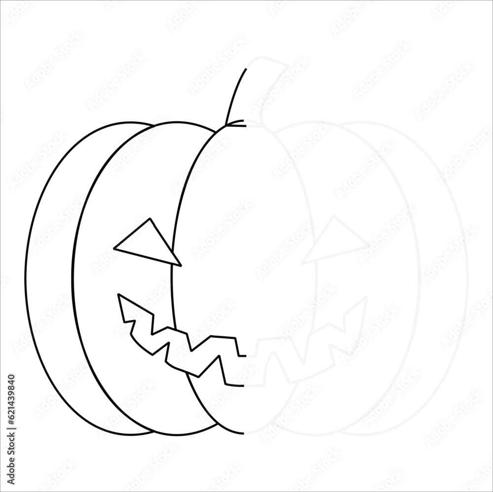 Vecteur Stock Dot to Dot Pumpkin Halloween Isolated Coloring. Vector ...