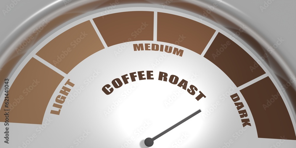 Coffee roast level on measure scale. Instrument scale with arrow ...