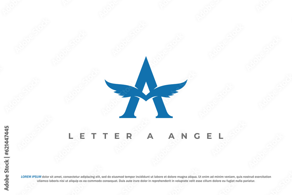 logo letter a angel wing abstract modern Stock Vector | Adobe Stock