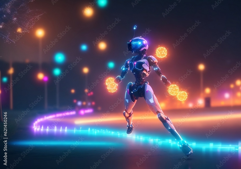 Witness the dynamic spectacle of a robot person in full stride ...