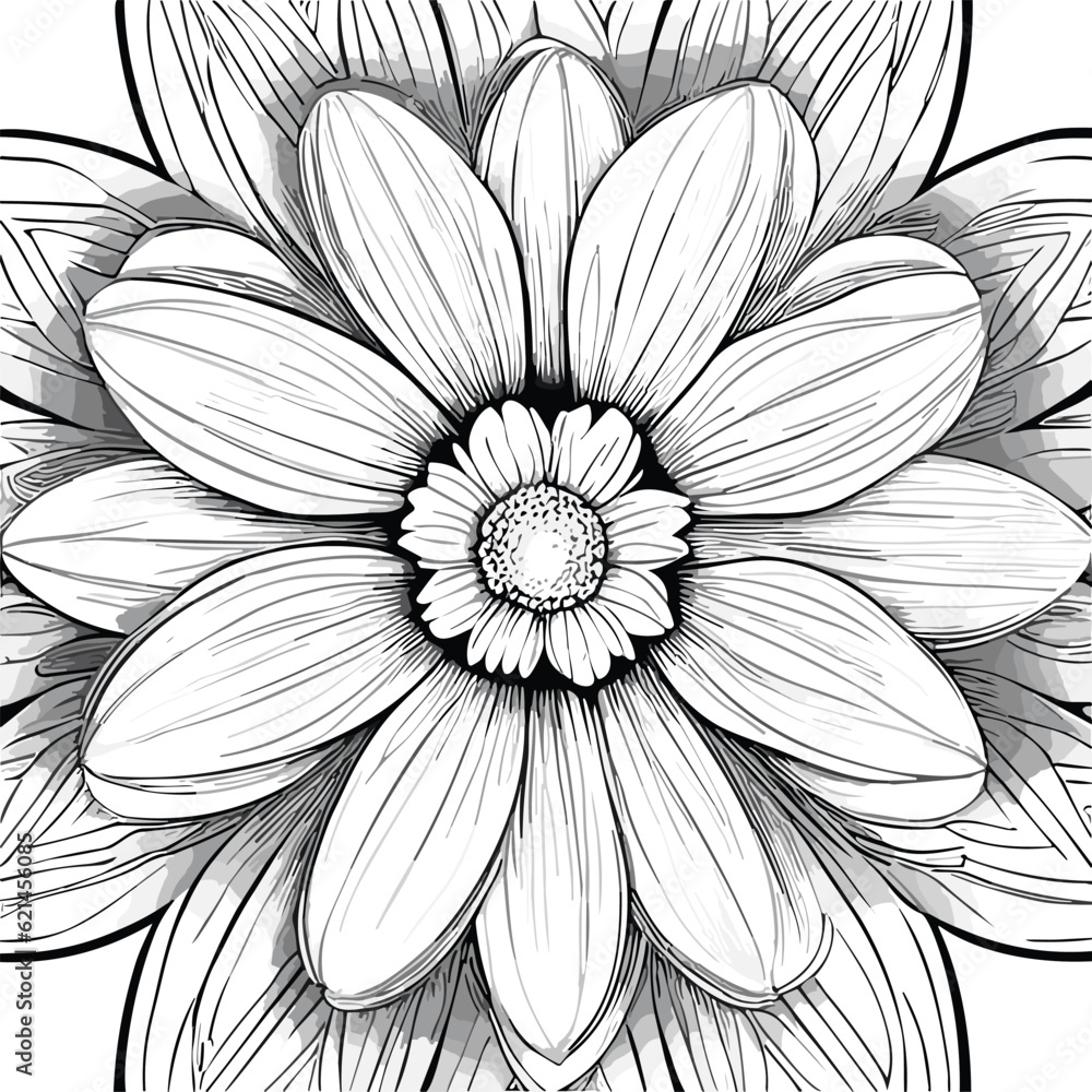 Coloring page with magnolia and leaves. Vector page for coloring ...