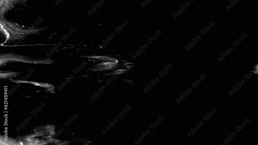 Black ink artistic flow splatter spots spills white paper beautiful ...