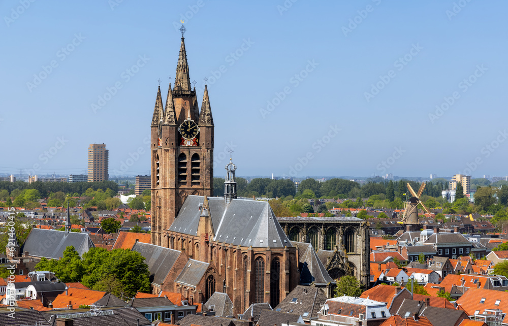 Oude Kerk, is a historic church in Delft, Netherlands, is a 75-meter ...