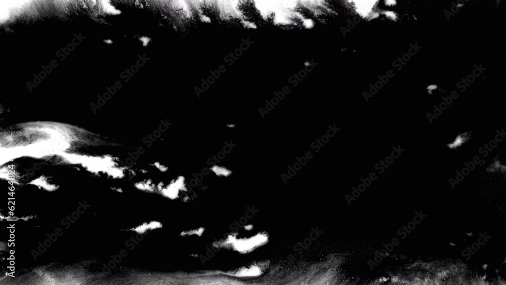 Black ink abstract background artistic flow splatter spots spills white ...