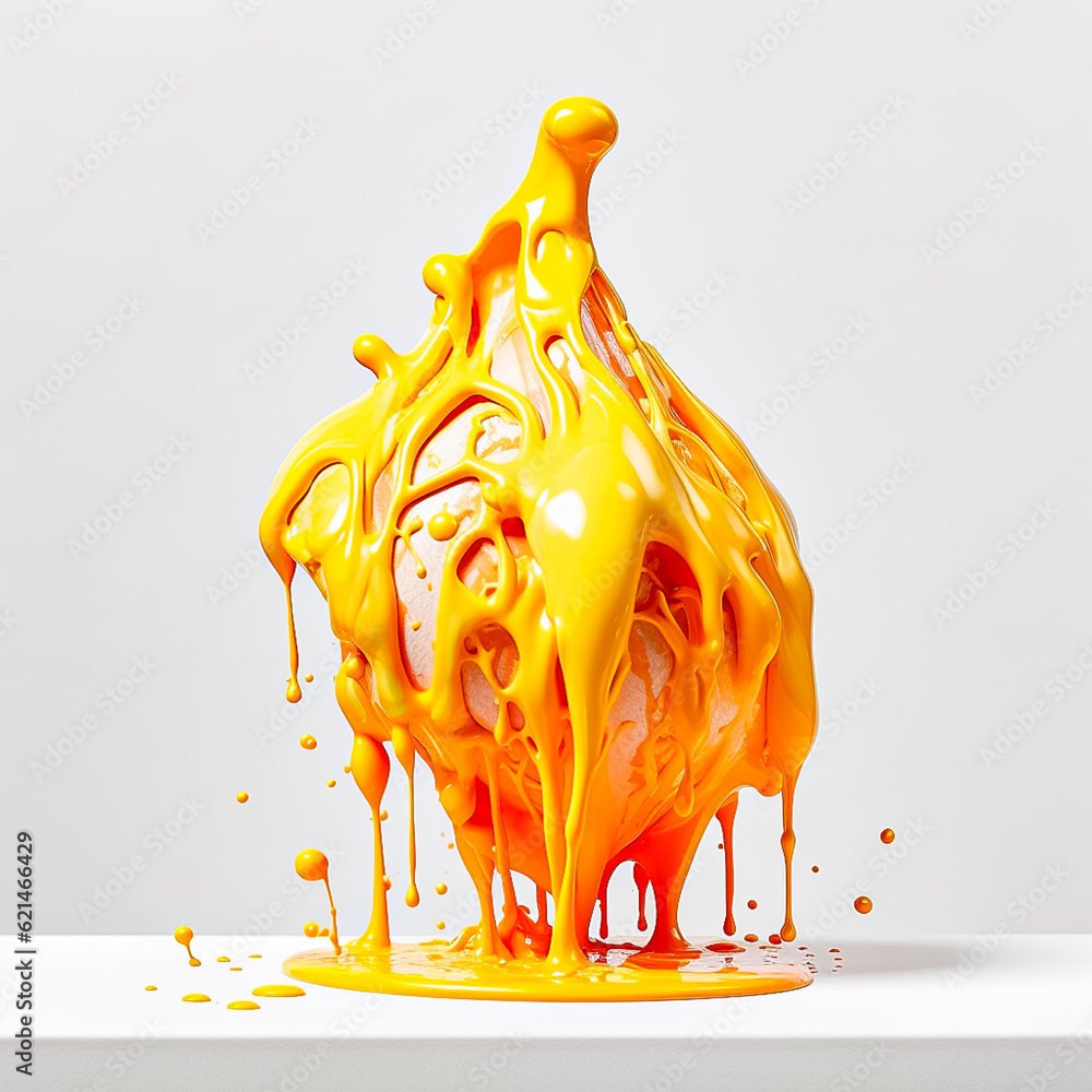 Liquid mango splashed on white background, a juicy guava explosion AI ...