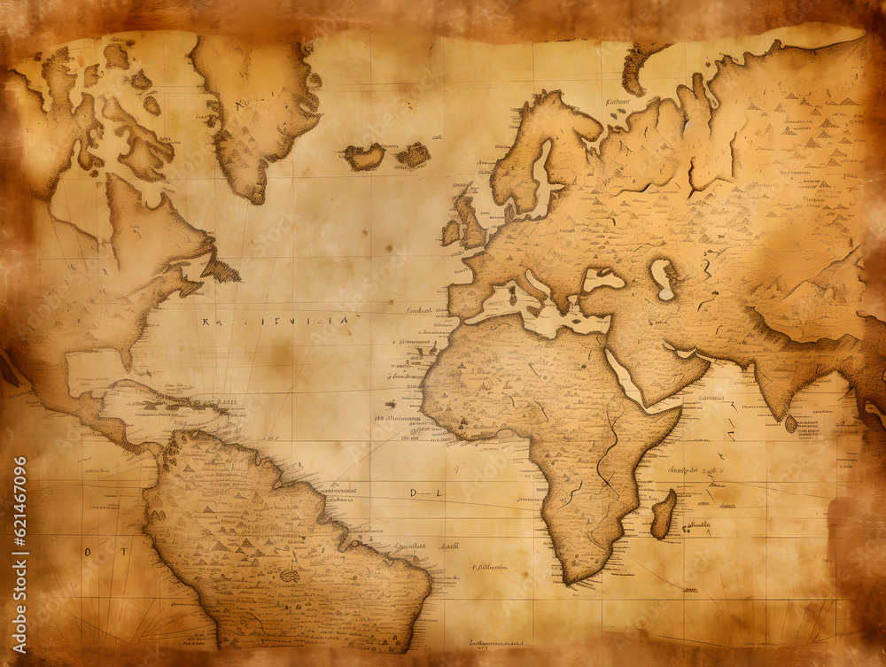 old nautical map background, Vintage old world map. Historical blue ...