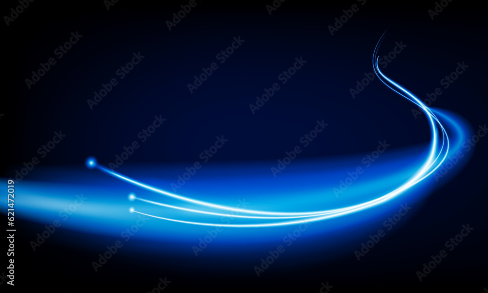 Abstract speed line background with dynamic light fiber cable ...