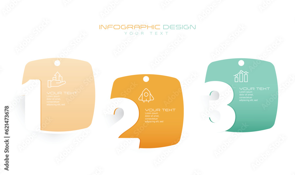 Infographic 3 Steps Timeline diagram with icons. stock illustration ...