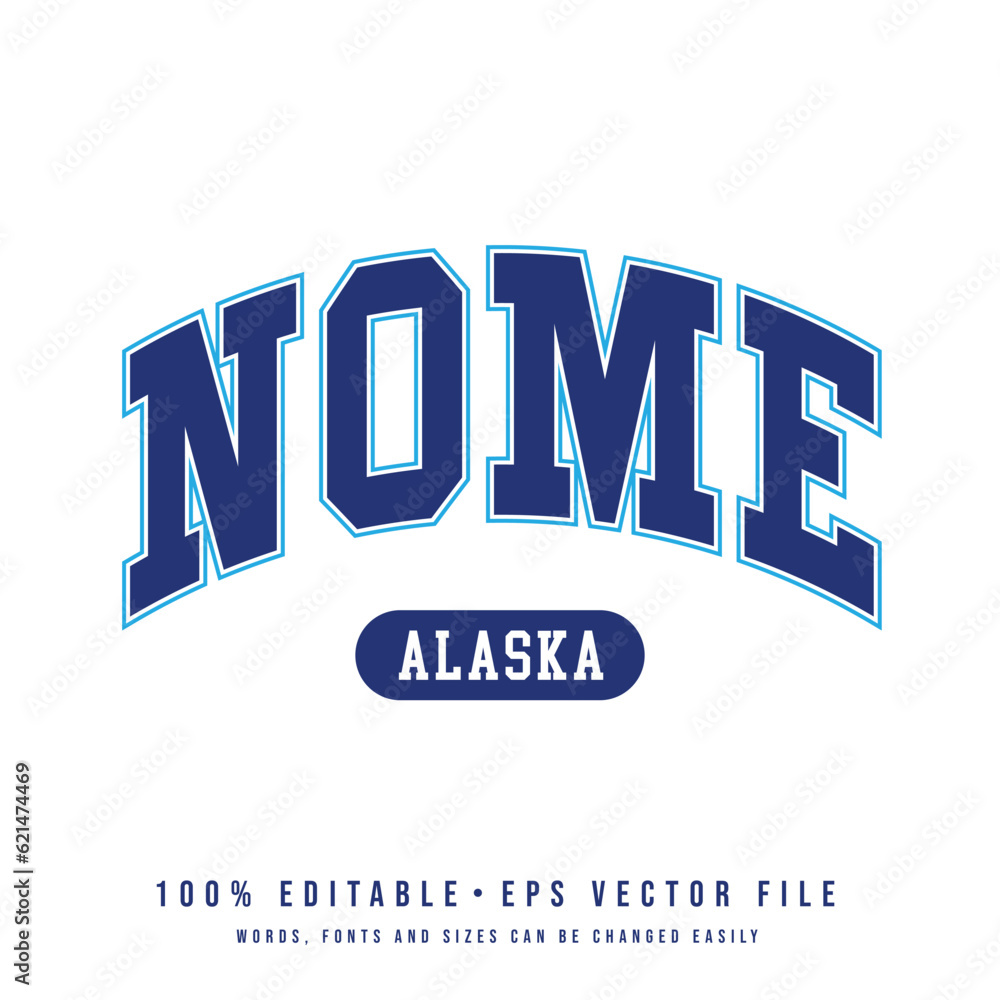 Nome text effect vector. Editable college t-shirt design printable text ...