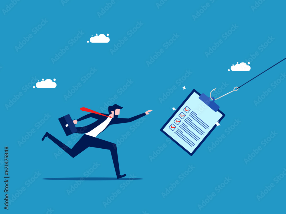 Scam documents. The businessman was lured by the enticing documents ...