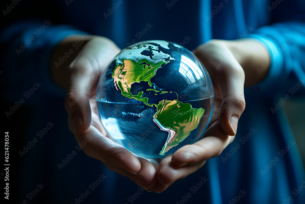 The natural world map save the environment in the grass of the green ...