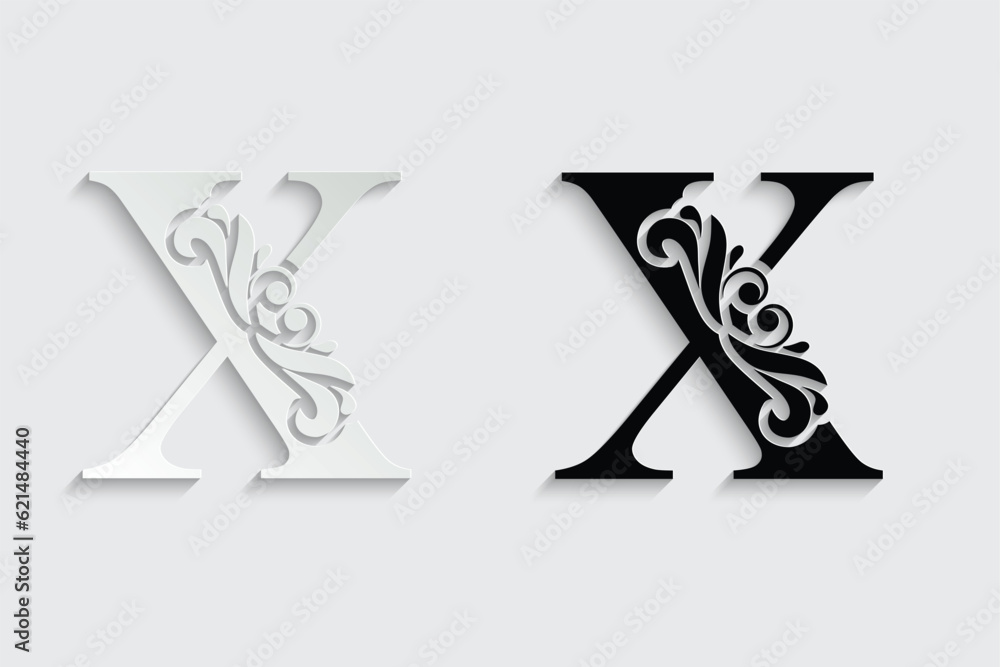 letter Tcccc. Black flower alphabet. Beautiful capital letters with ...