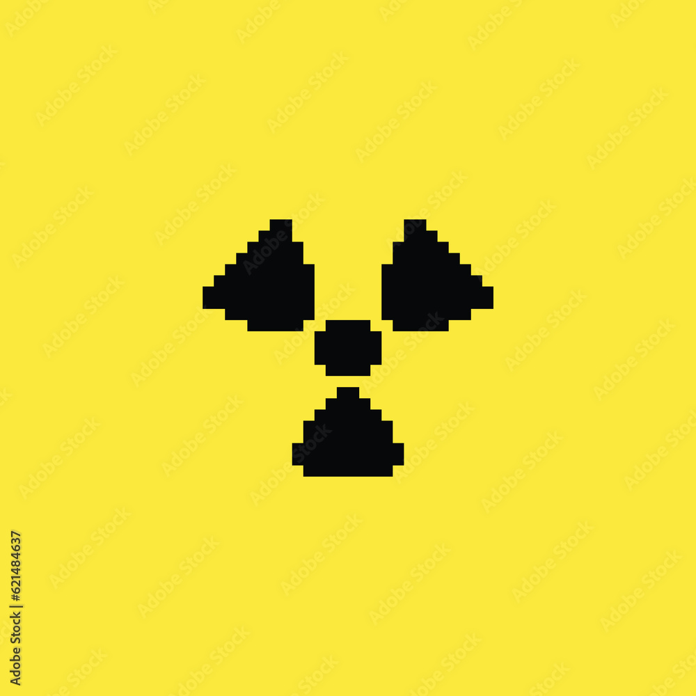 dangerous icon vector Radiation icon 8 bit, pixel art icon for game ...