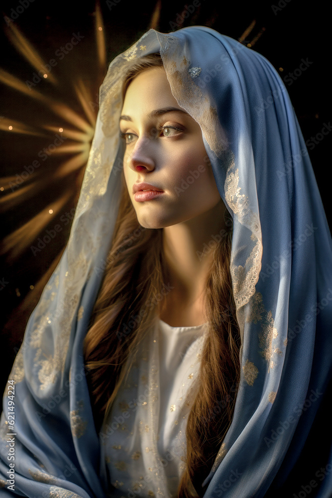 Modern Portrait Illustration of the Adoration of the Holy Mary ...