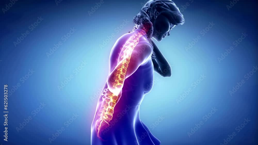lower back spine pain Spine Trauma or Arthritis female human bone ...