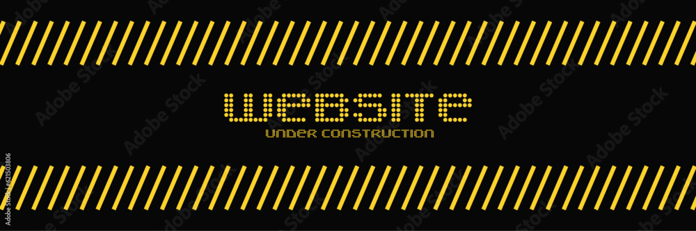 Website under construction banner. Can use for, landing page, template ...