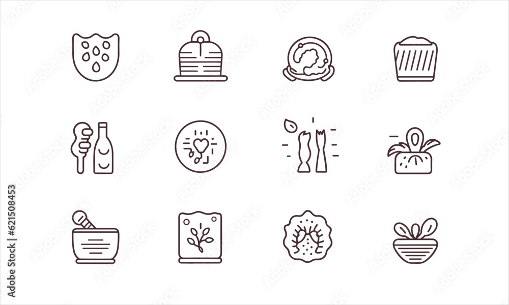 Food allergen line symbols set. Features of the product include no soy ...