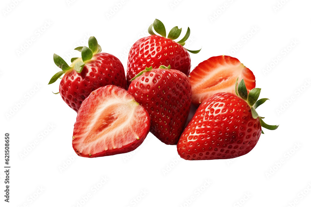 Sliced strawberries. transparent background 素材庫相片 | Adobe Stock