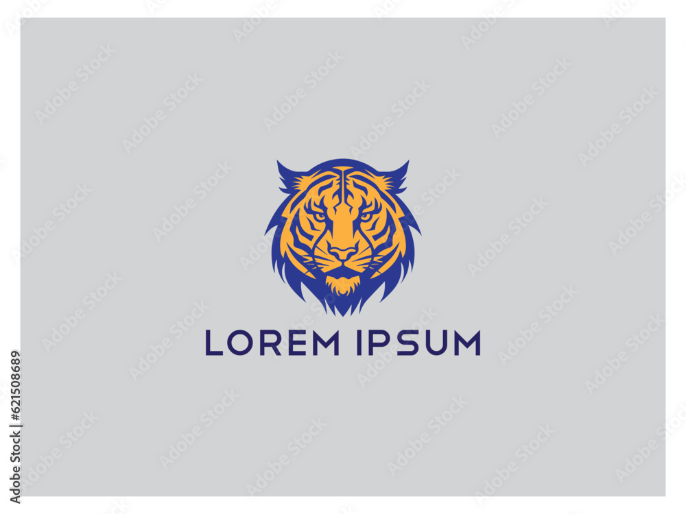 Tiger logo, simple and colorful illustration, transparent background ...