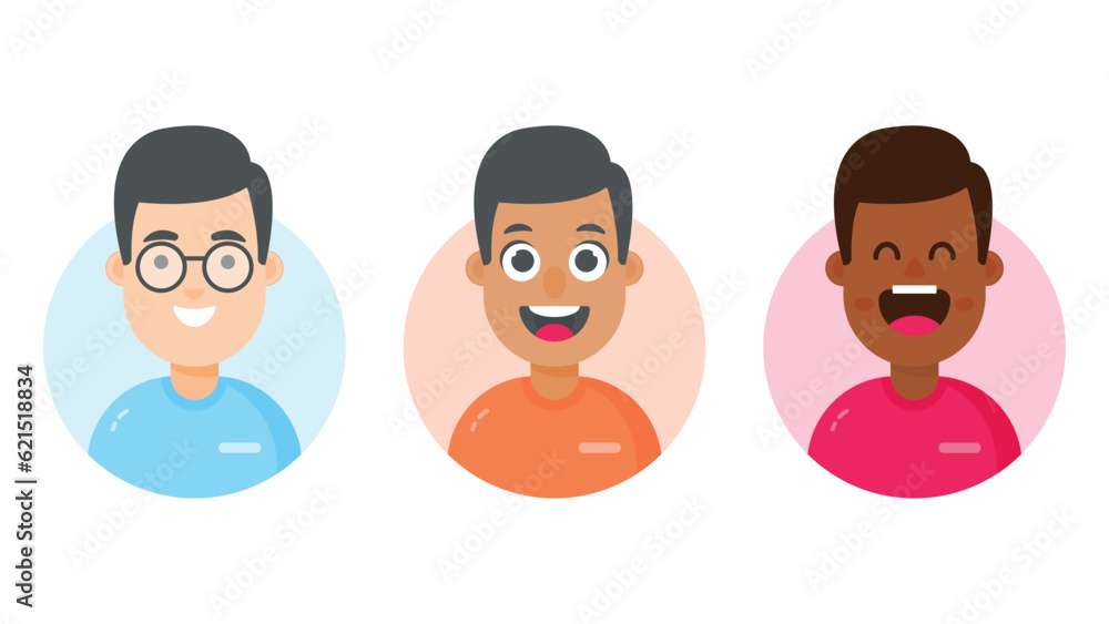 User personal profile characters set for social network, student portal ...