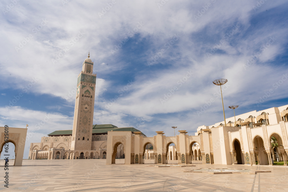 Hassain II Mosque Casablanca, Morocco. Example of Moroccan architecture ...