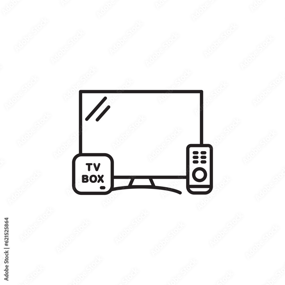 Vetor de tv box icon monitor, television for app web logo banner poster ...