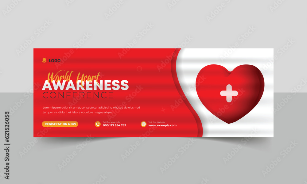 World Heart Day social media facebook cover. world heart day conference ...