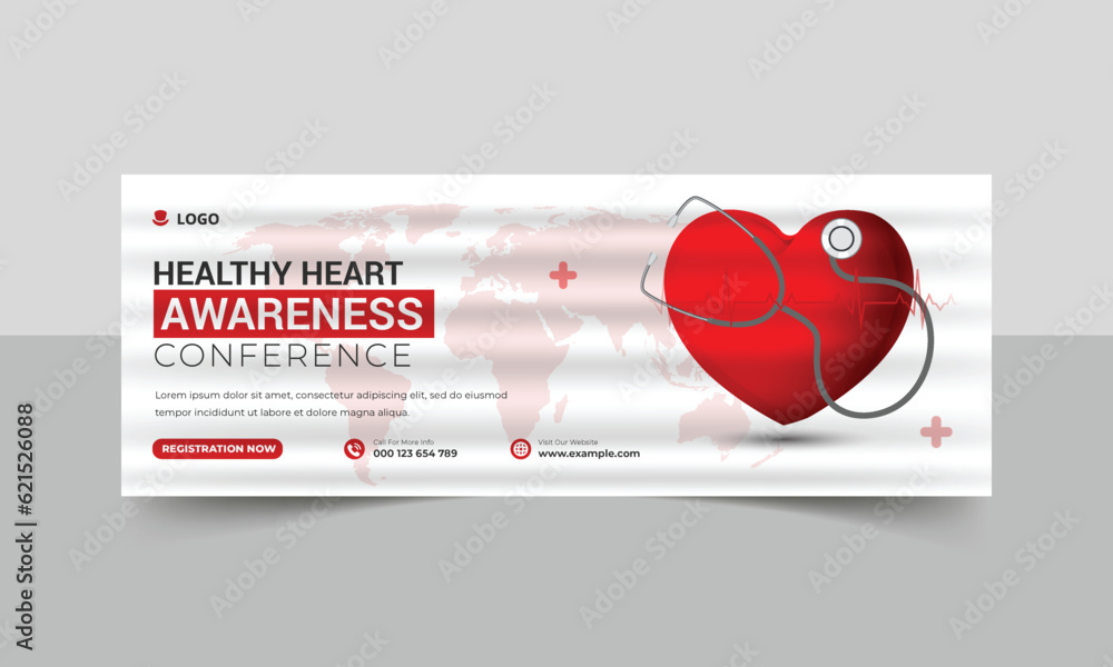 World Heart Day social media facebook cover. world heart day conference ...