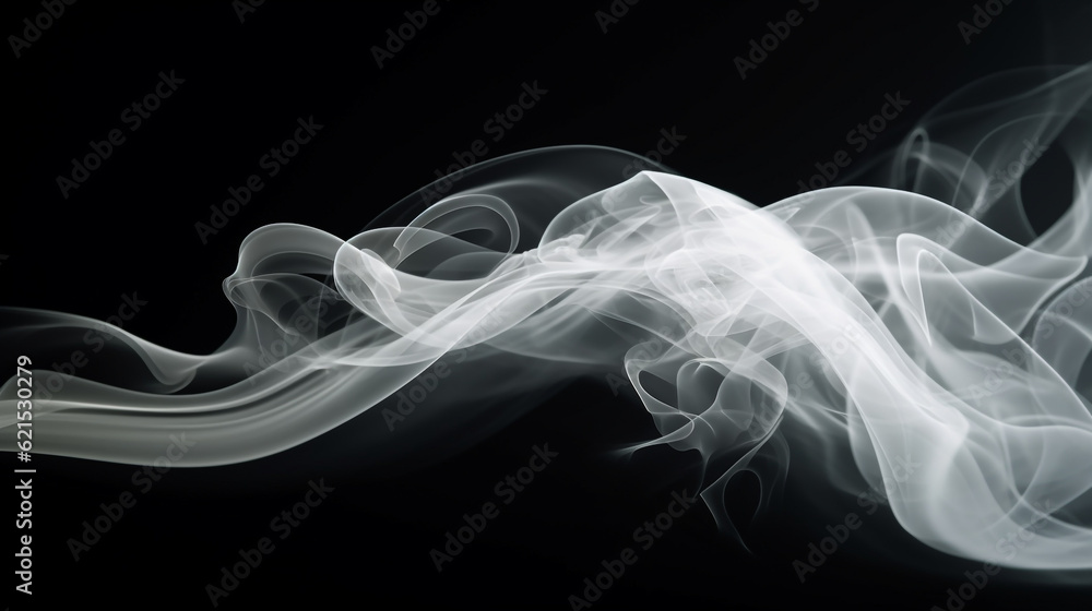 abstract white smoke as it gracefully dances through the air, AI ...