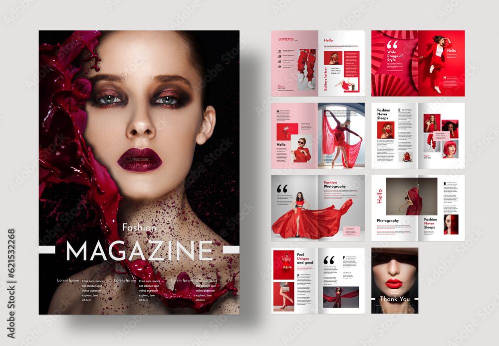 Fashion Magazine Layout Stock Template Adobe Stock