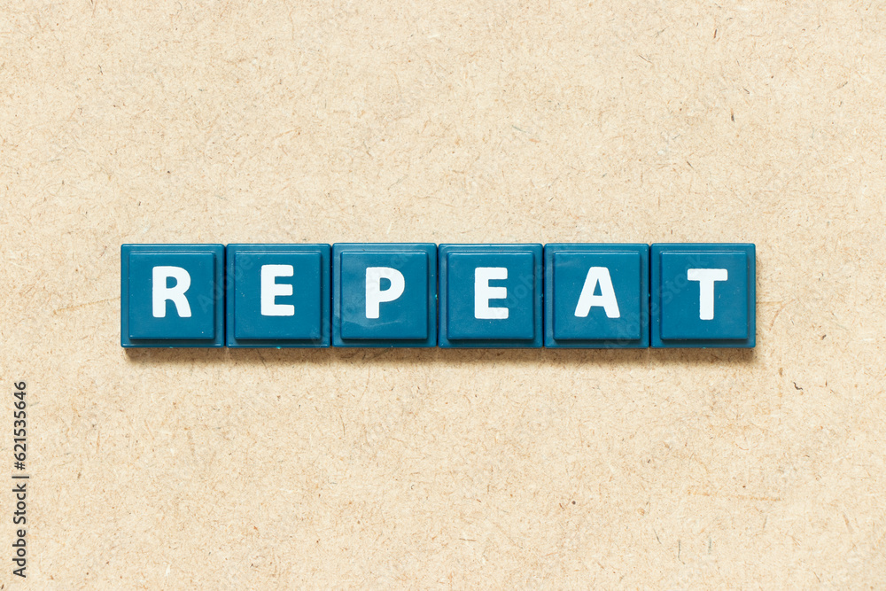 Tile alphabet letter in word repeat on wood background Stock Photo ...