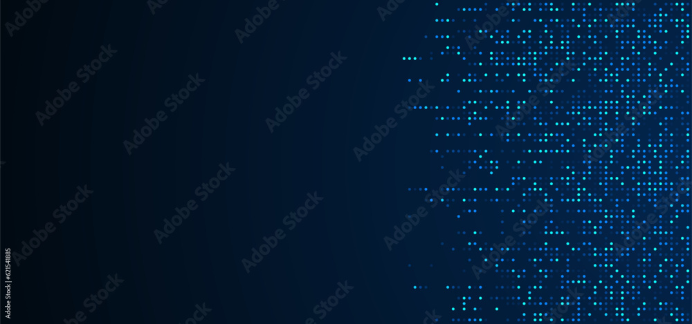 Digital technology background. Digital data dots blue pattern pixel ...
