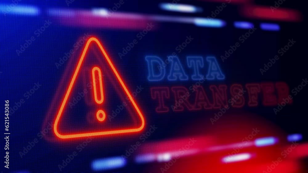 Data transfer Warning Alert Screen loop Blinking glitch error Animation ...