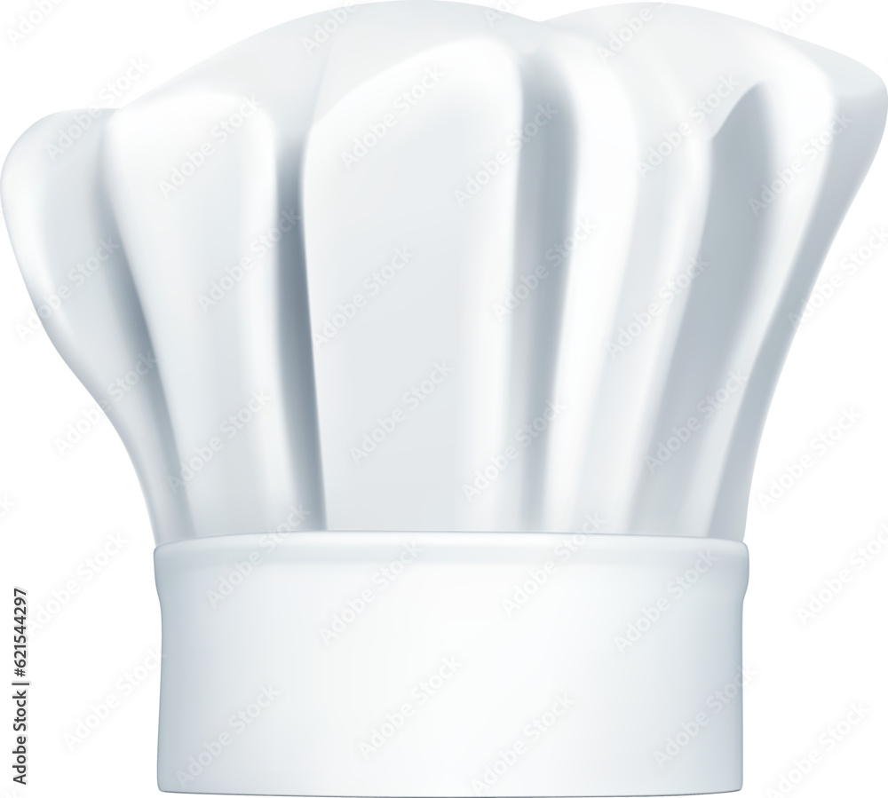 Realistic 3d chef's hat and baker's hat. Isolated on white background ...