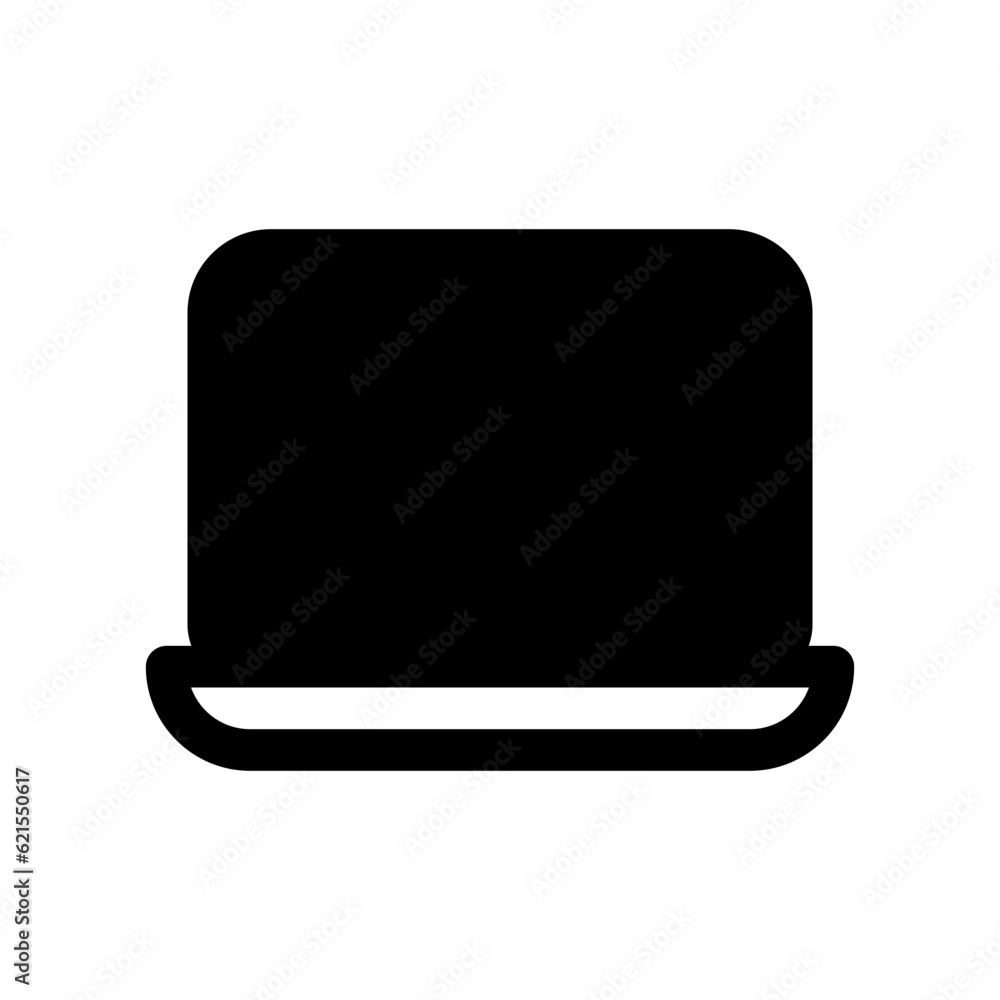 Editable vector blank laptop computer screen icon. Part of a big icon ...